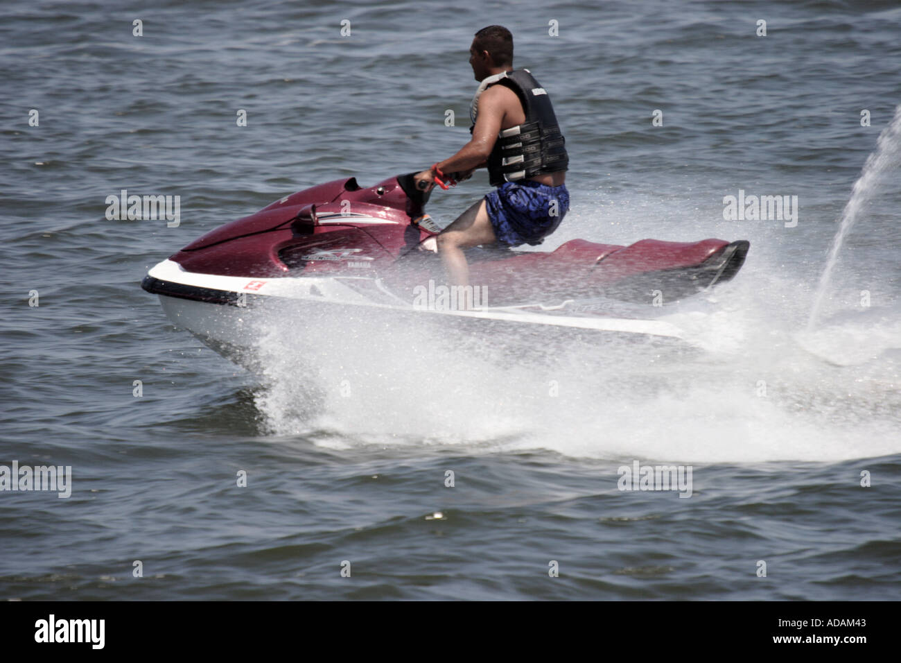 Man on Jetski in Raritan Bay NJ near New York City Stock Photo - Alamy