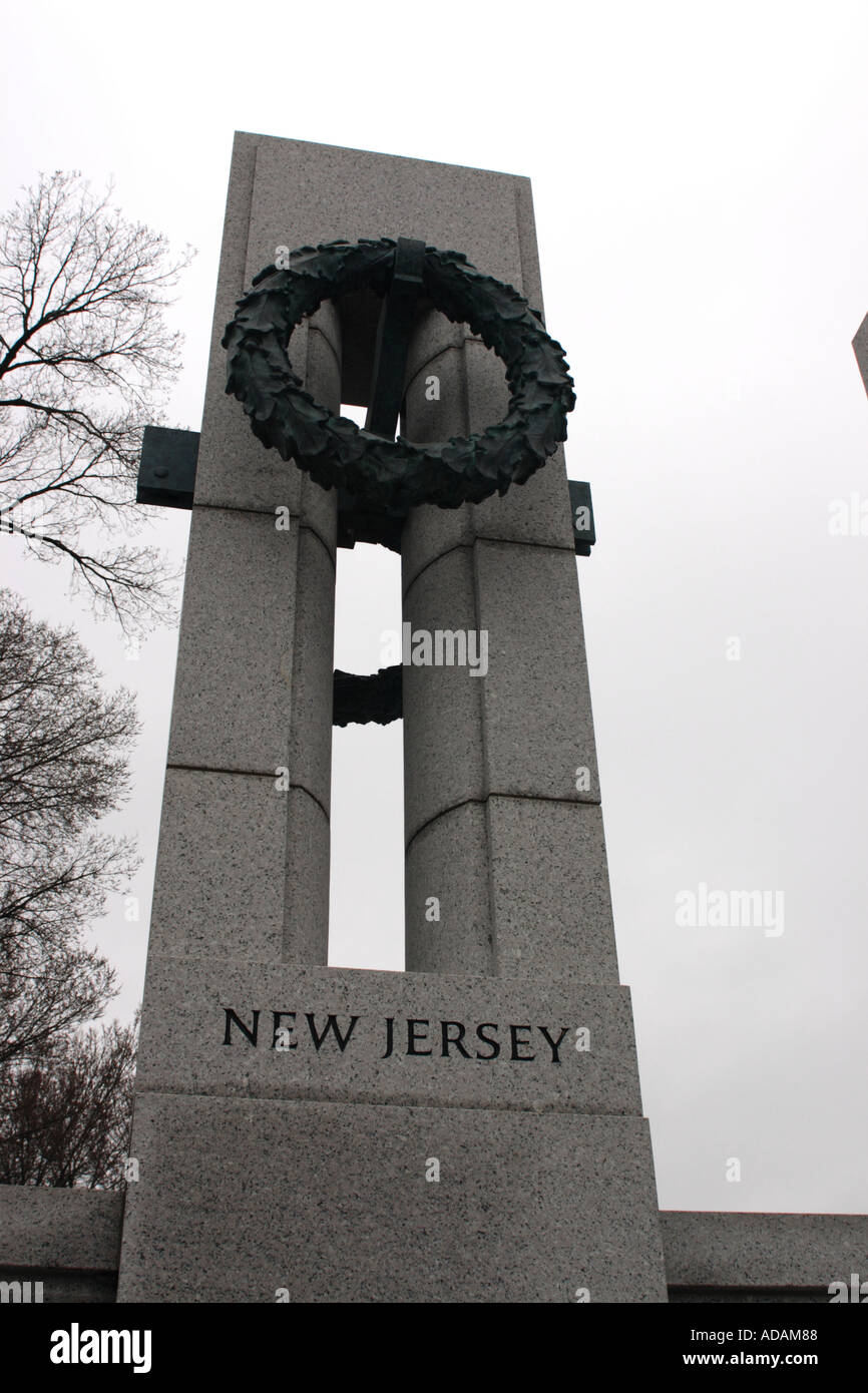 New Jersey Pillar World War II Memorial Washington DC Stock Photo - Alamy