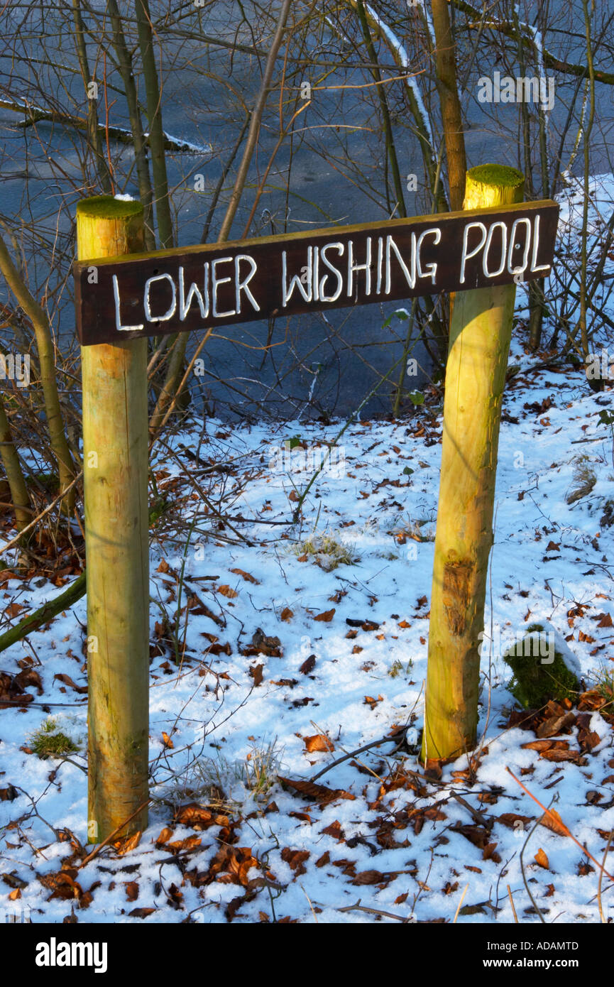 ENGLAND West Midlands Baggeridge Country Park A rustic sign for lower ...