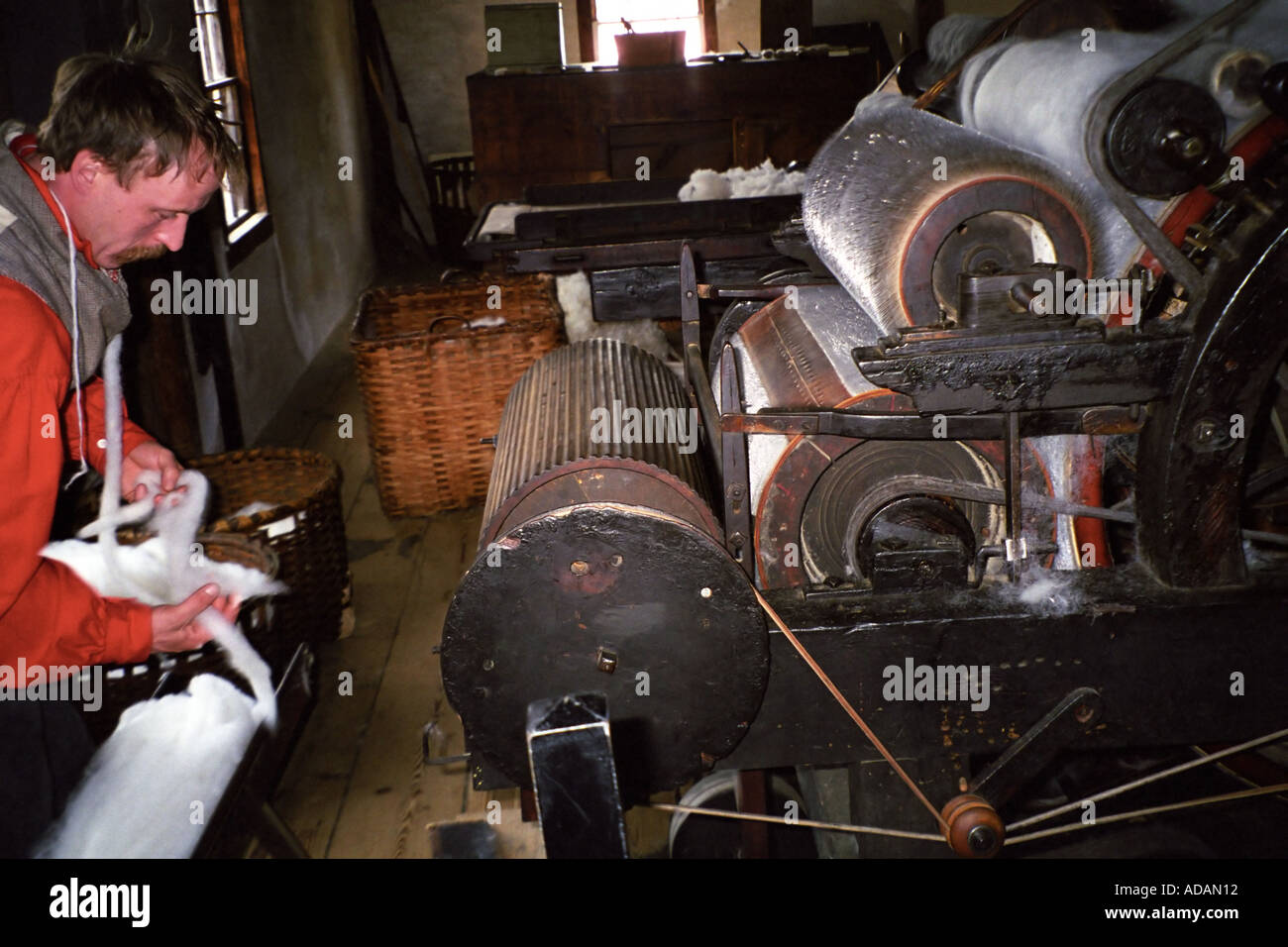 Loom operator in Sturbridge Massachusetts USA Stock Photo - Alamy