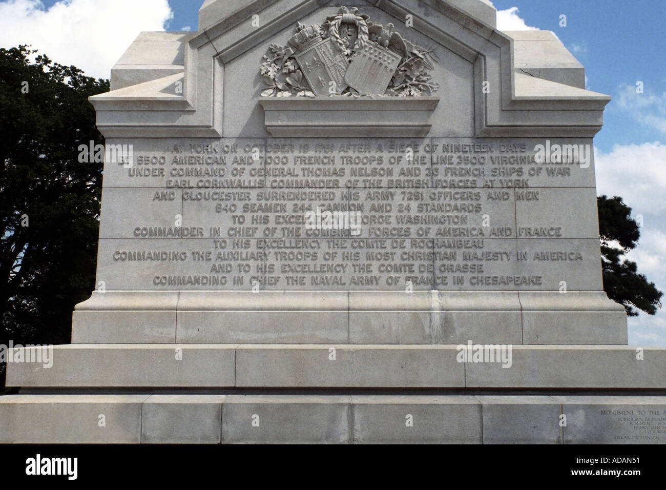 Base of Historic Yorktown Victory Monument Virginia Colonial National ...