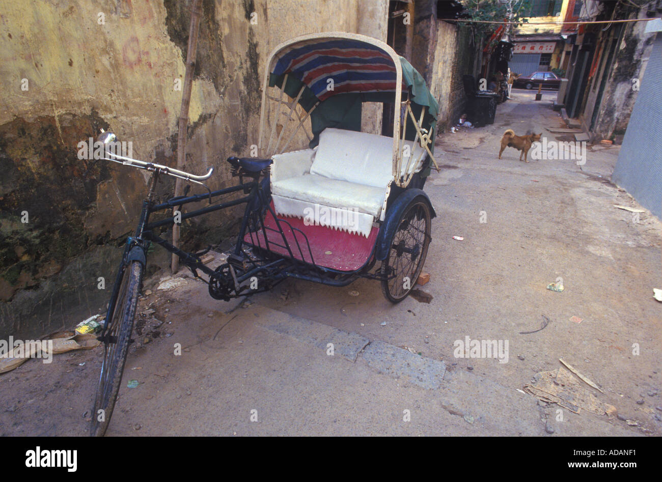 Pedicab In Alley, Macau China Stock Photo - Alamy
