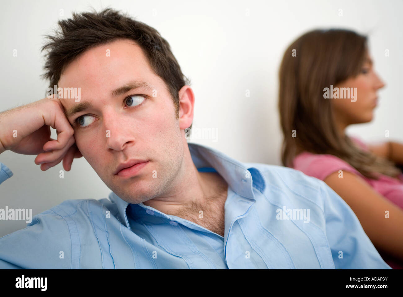 Young couple not communicating after an argument Stock Photo - Alamy