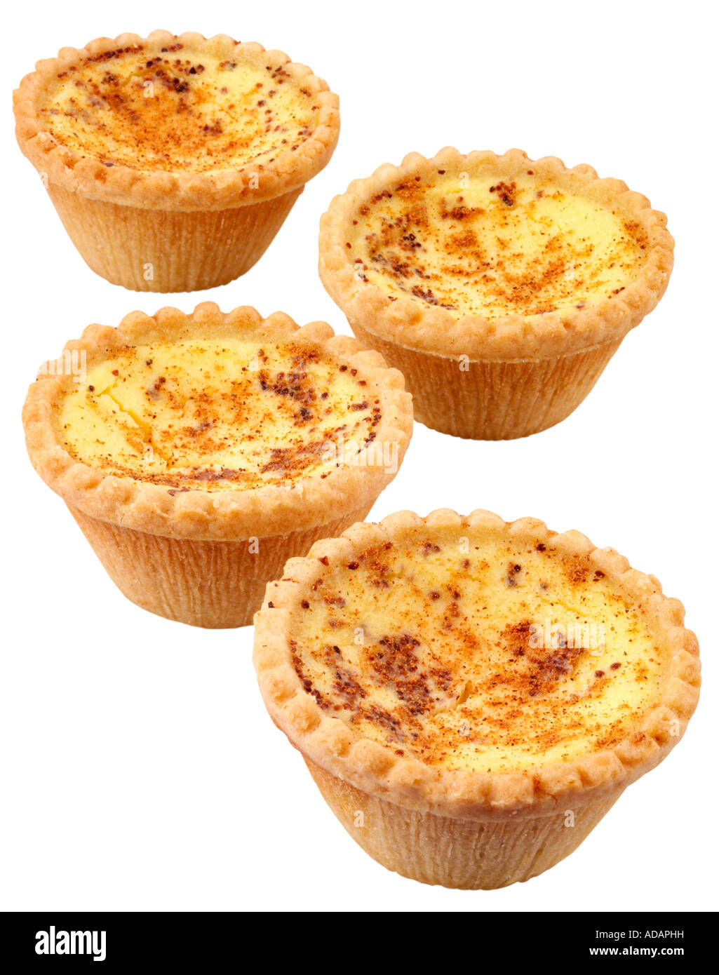 CUSTARD TARTS CUT OUT Stock Photo - Alamy