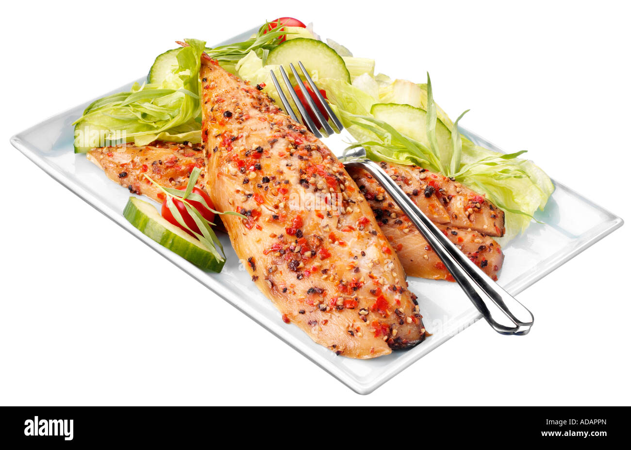 PEPPERED SMOKED MACKEREL CUT OUT Stock Photo - Alamy
