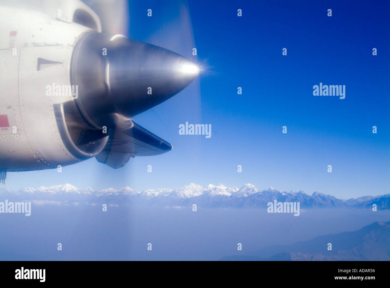 View from an aircraft flying over the Himalayas Stock Photo - Alamy