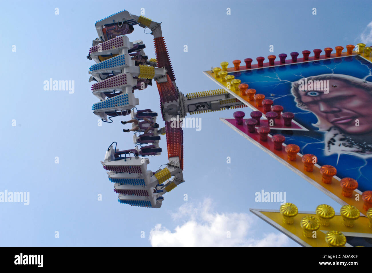 Real People on local carnival rides for fun during summer vacations at ...