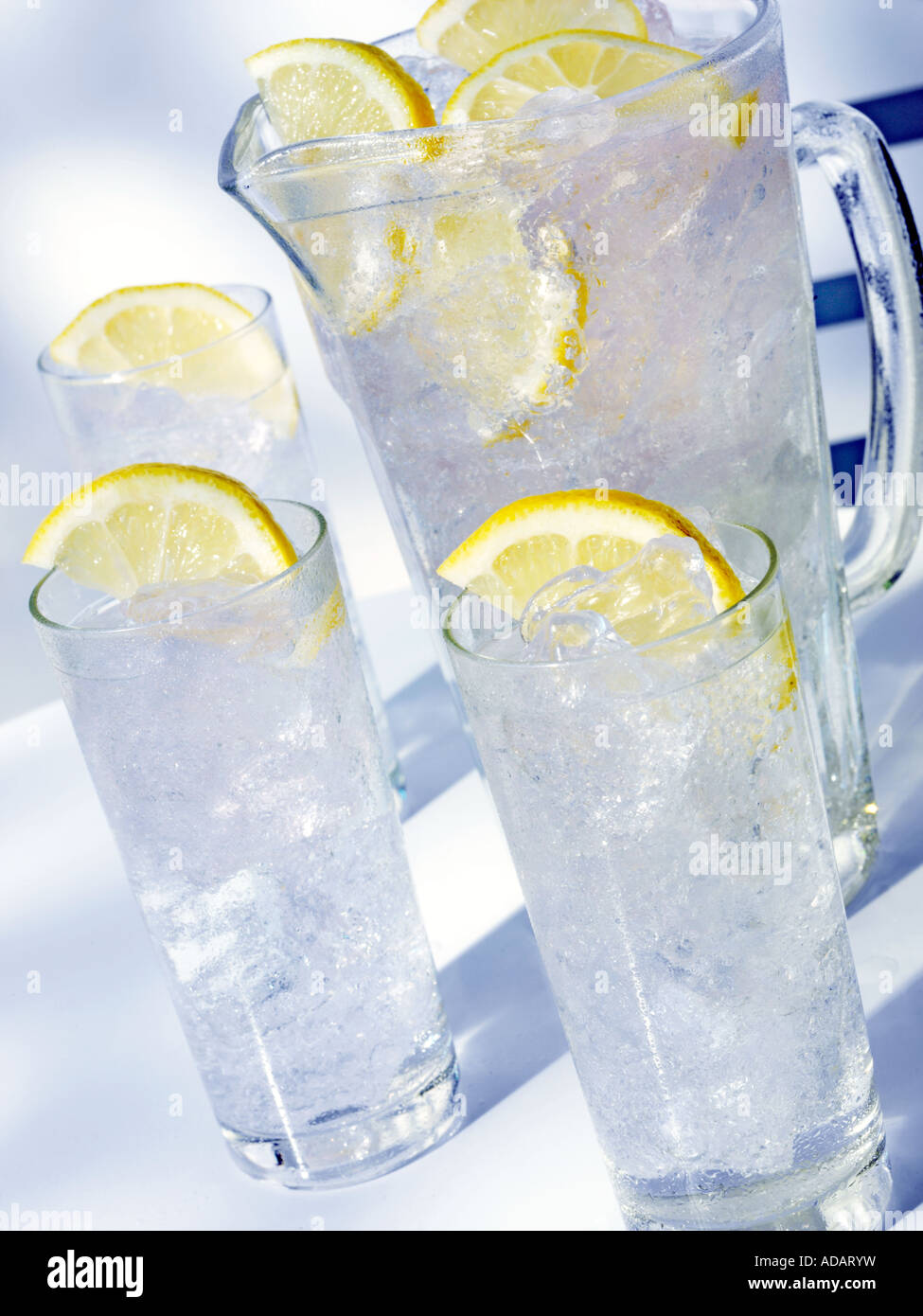 ICED WATER WITH LEMON Stock Photo - Alamy