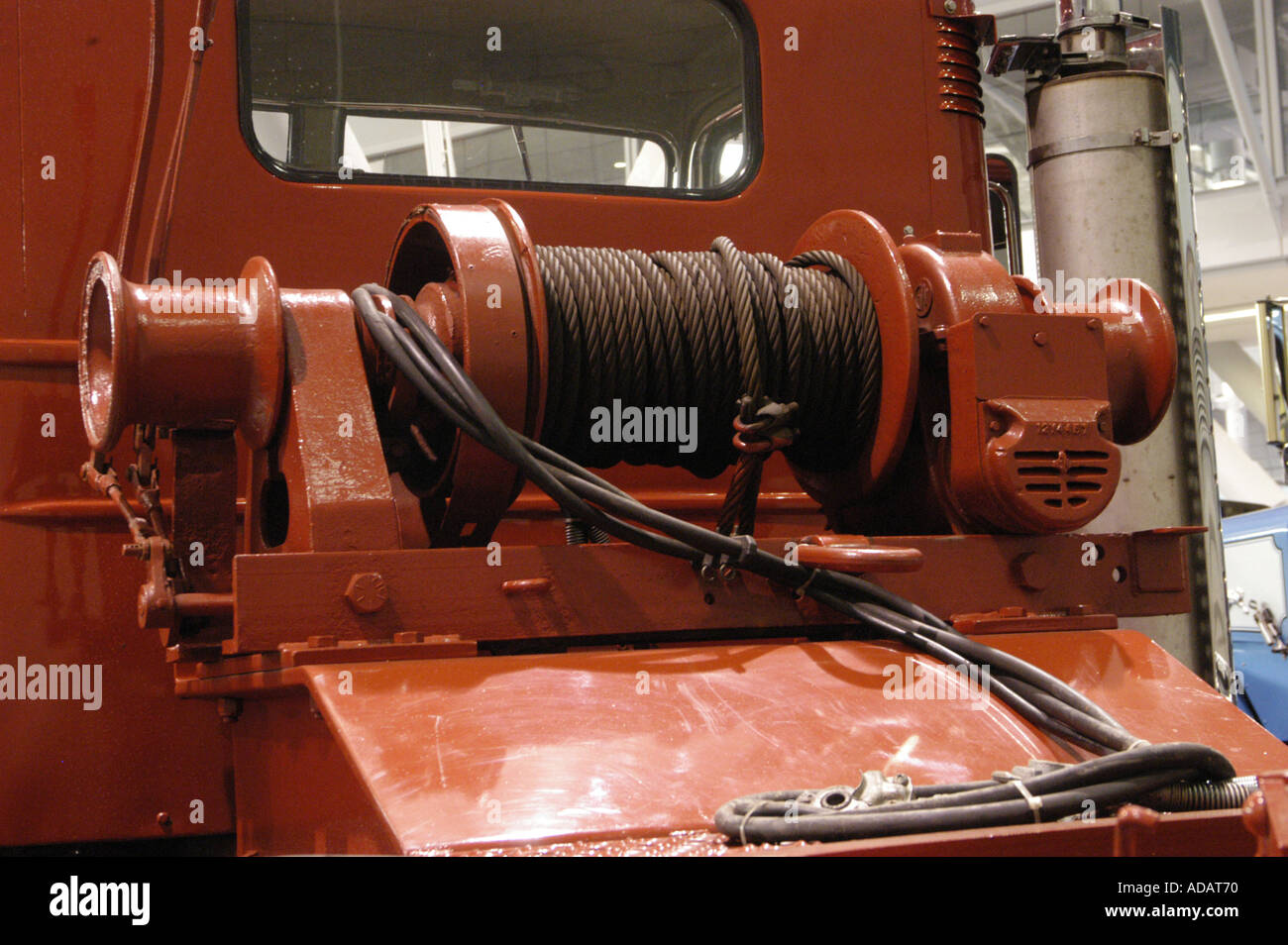 Closeup of old truck winch Stock Photo - Alamy