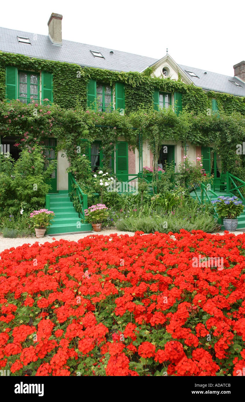 House of the painter Monet at Giverny in Haute Normandie France Stock ...