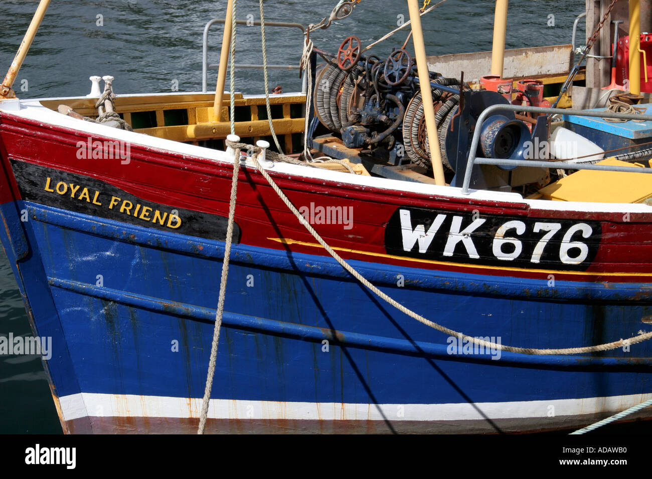UK Scotland Fishing boat in harbour Stock Photo - Alamy