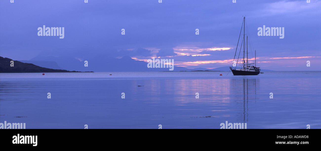Sunset over Rum Stock Photo - Alamy