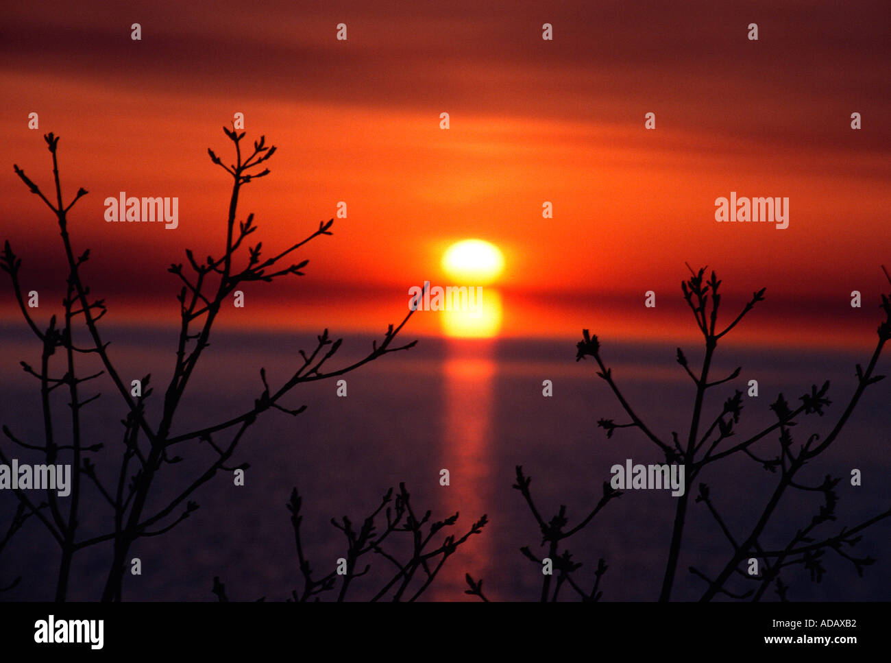 Sunrise over Lake Michigan at Point Beach State Forest Wisconsin Stock ...