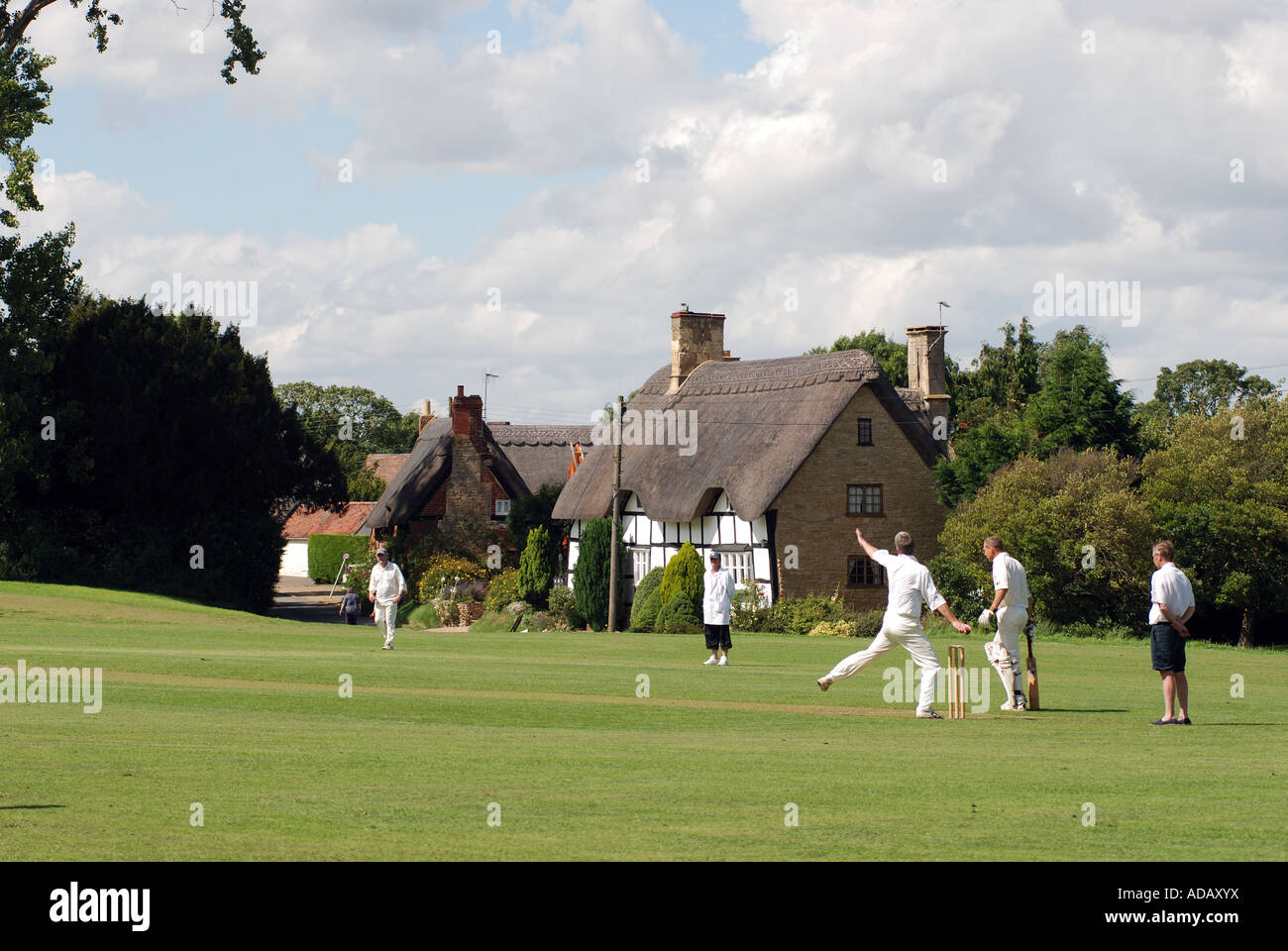 Village cricket at Elmley Castle, Worcestershire, England, UK Stock ...