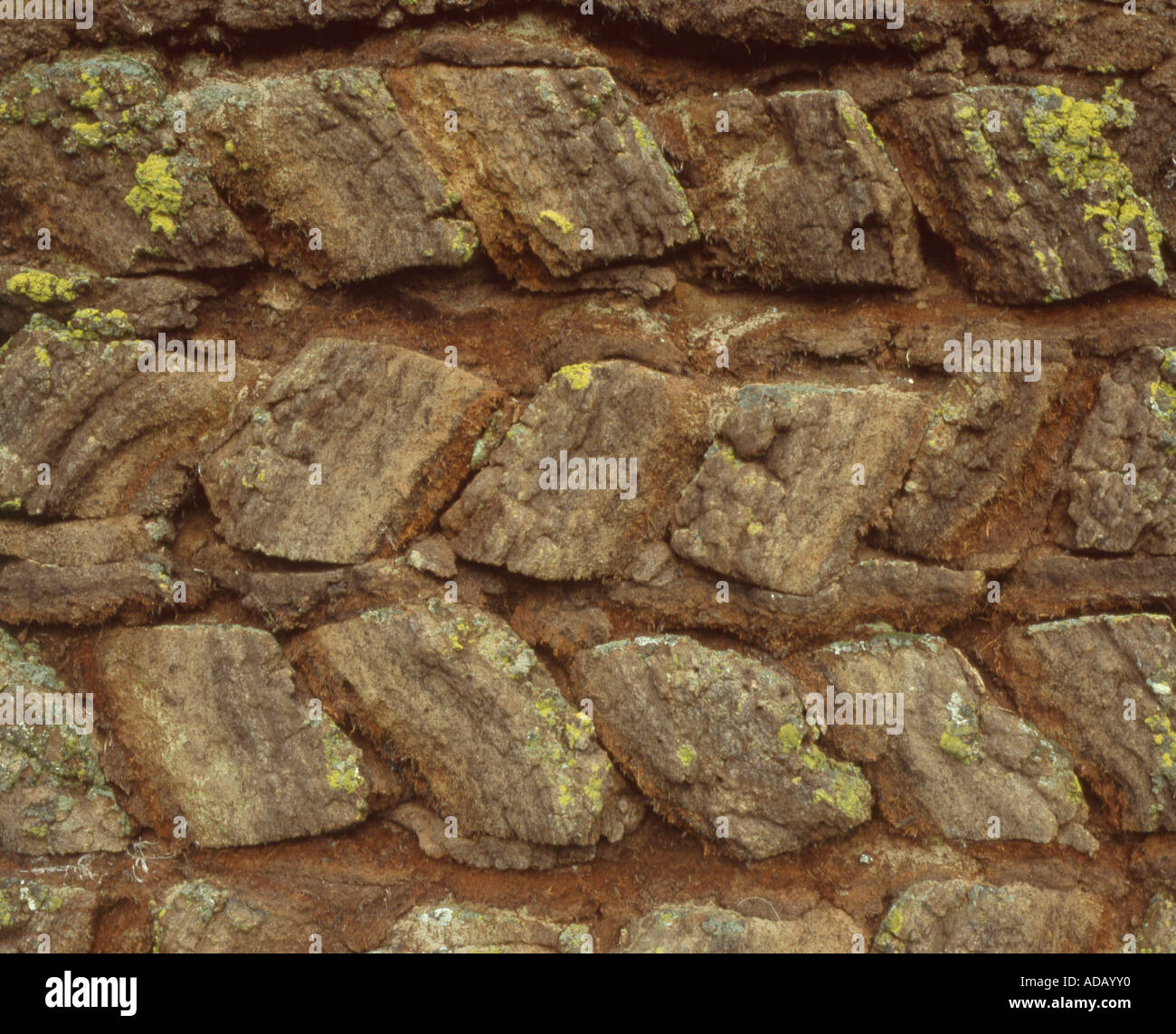 Detail of peat walls of traditional houses. Iceland Stock Photo - Alamy