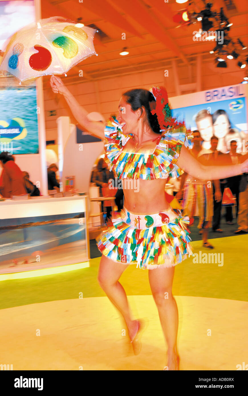 Dancer Mariangela Franca giving a show dance with Frevo, traditional ...