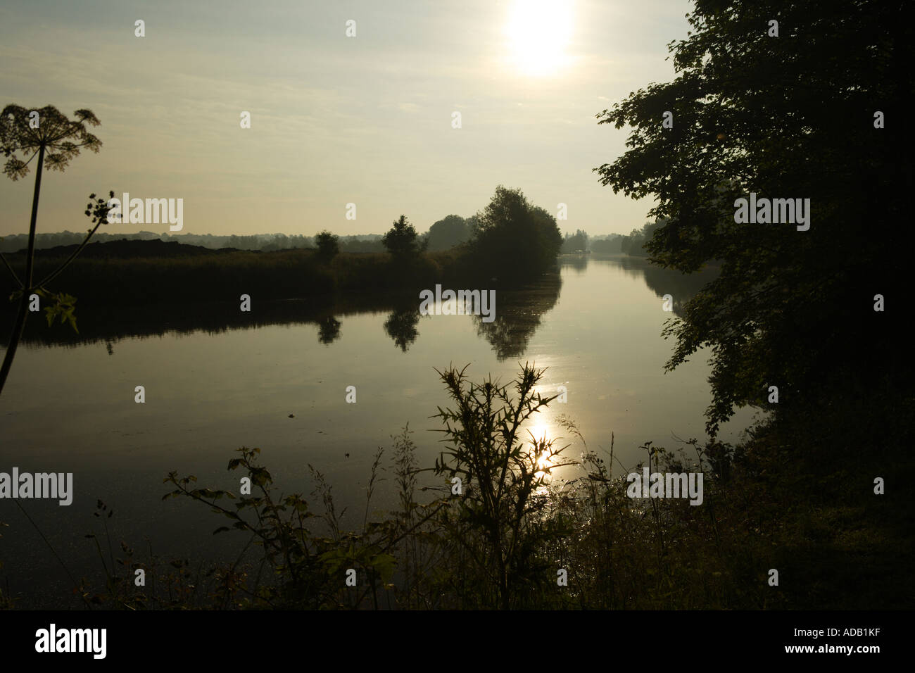 River Wensum, Witlingham Lane, Near Norwich, Norfolk, UK Stock Photo ...