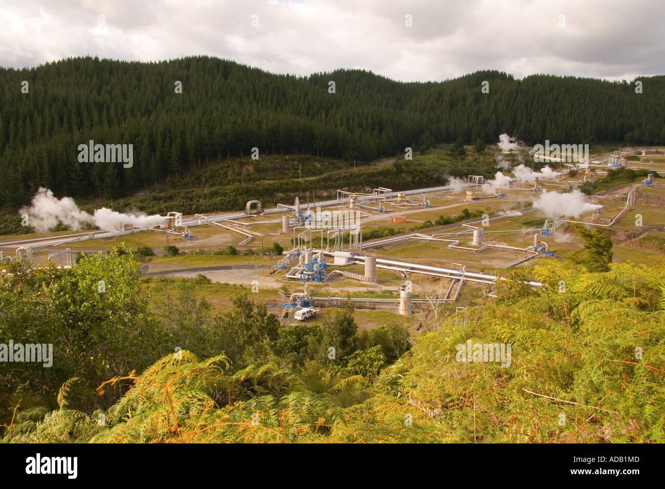wairakei geothermal geothermal power station from geothermal borefield ...