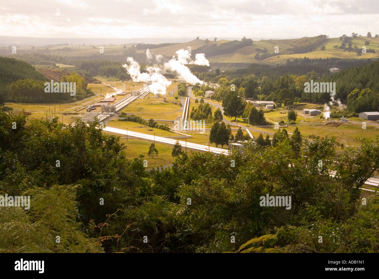 wairakei geothermal geothermal power station from geothermal borefield ...