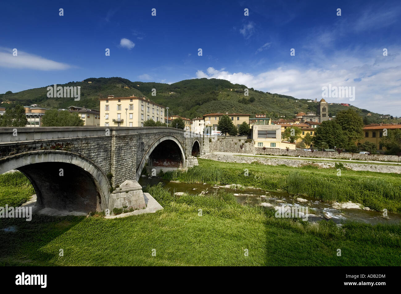 Looking Accross River Torrente Pescia, Pescia, Nothern Tuscany Italy ...
