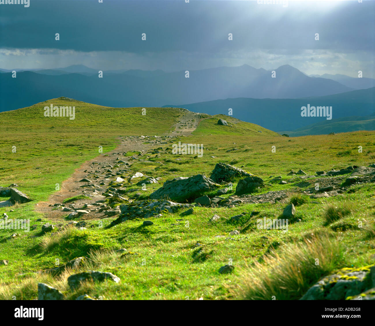 Climbing Ben Ghlas, Looking Towards Loch Tay, Ben Lawers, Perths Stock ...