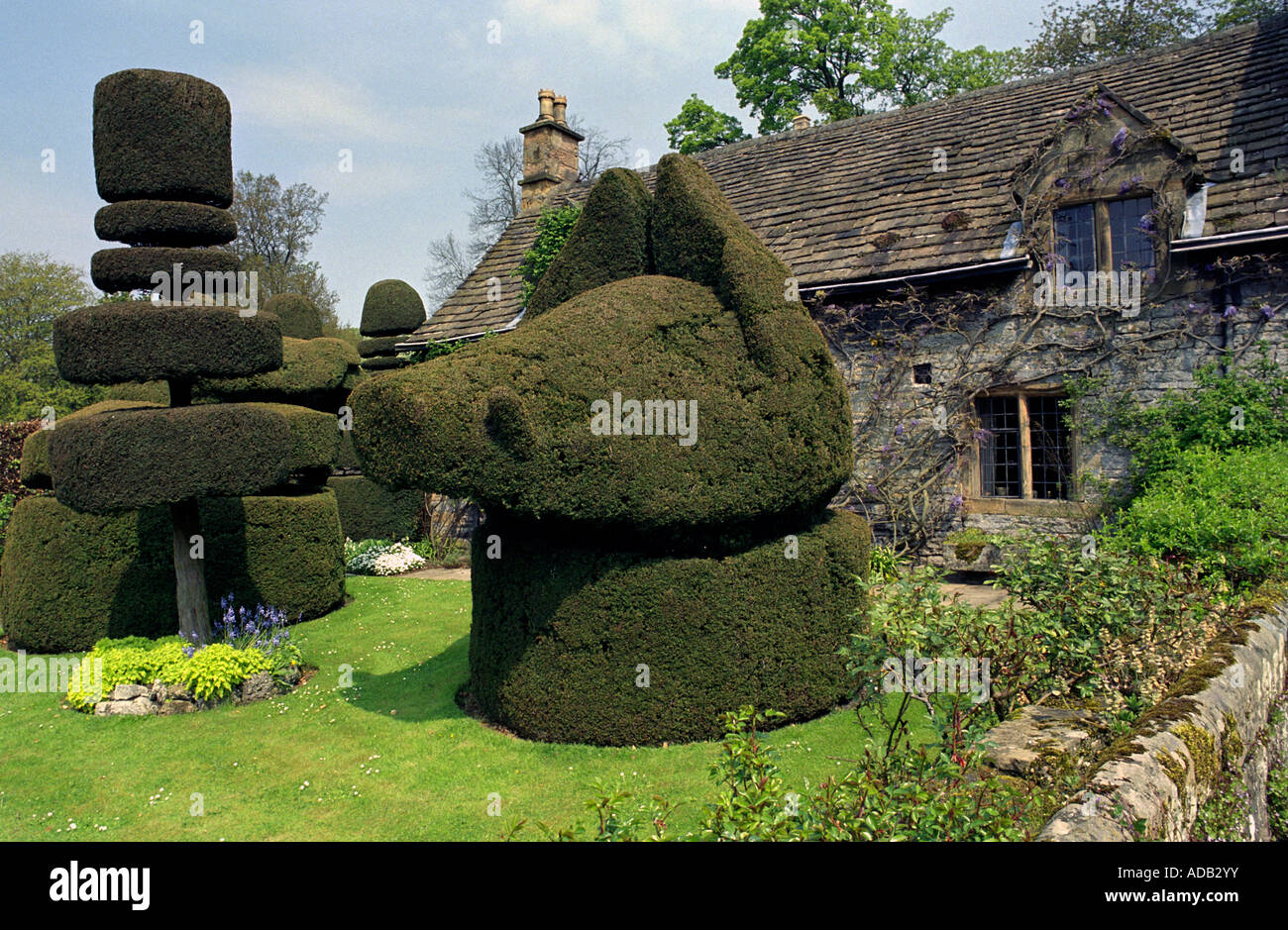 haddon hall gardens near bakewell derbyshire peak district attraction national park england uk ...