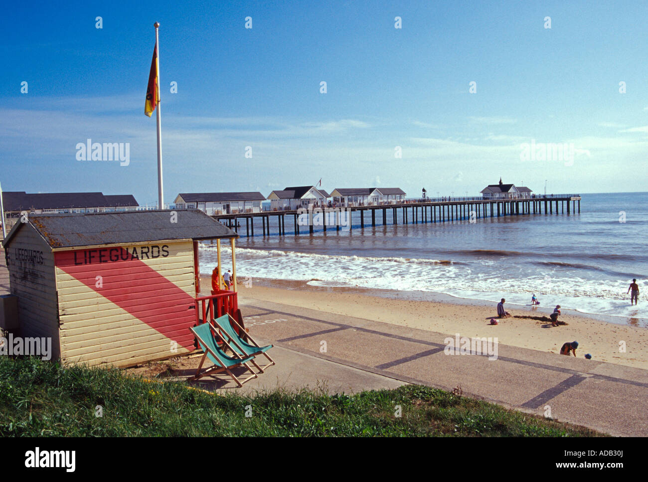 southwold beach chalet's pier lifeguard station seaside summer suffolk ...