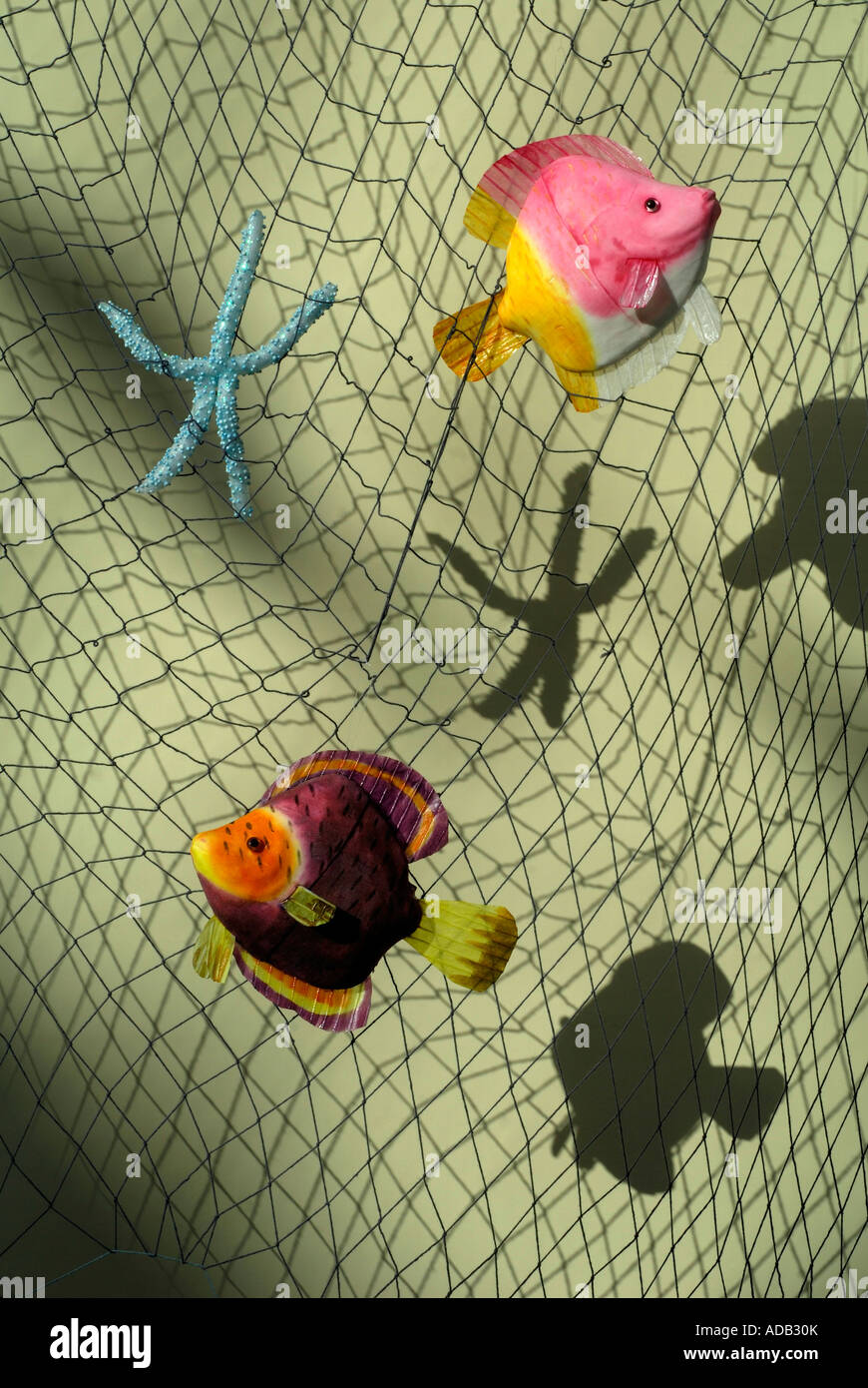 Plastic fish decorations Stock Photo - Alamy