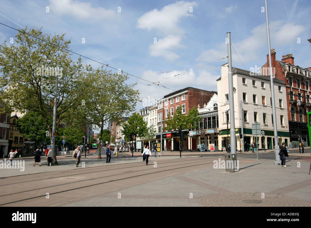 Old Market Square pedestrianised central area nottingham city centre ...