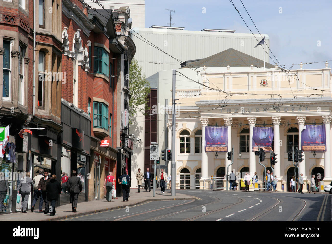 theatre royal tram tracks nottingham city centre nottinghamshire ...
