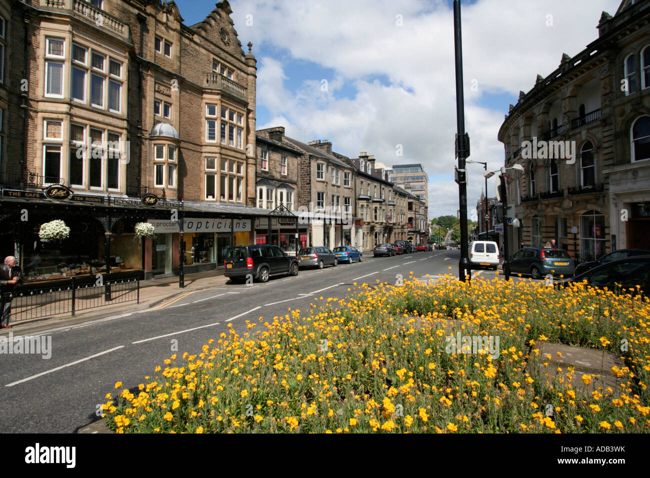 town centre summer flower display harrogate yorkshire england uk gb ...