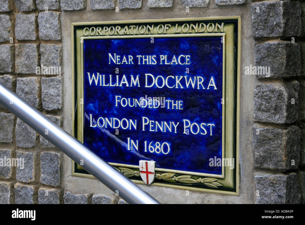 plaque "near this place william dockwra founded the london penny post ...