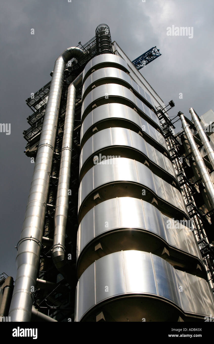sleek steel structure lloyds building Lime Street city of london ...