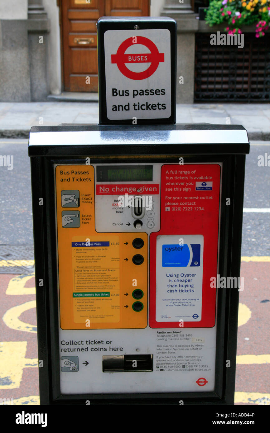 tfl buy bus passes and tickets roadside machine city of london england ...