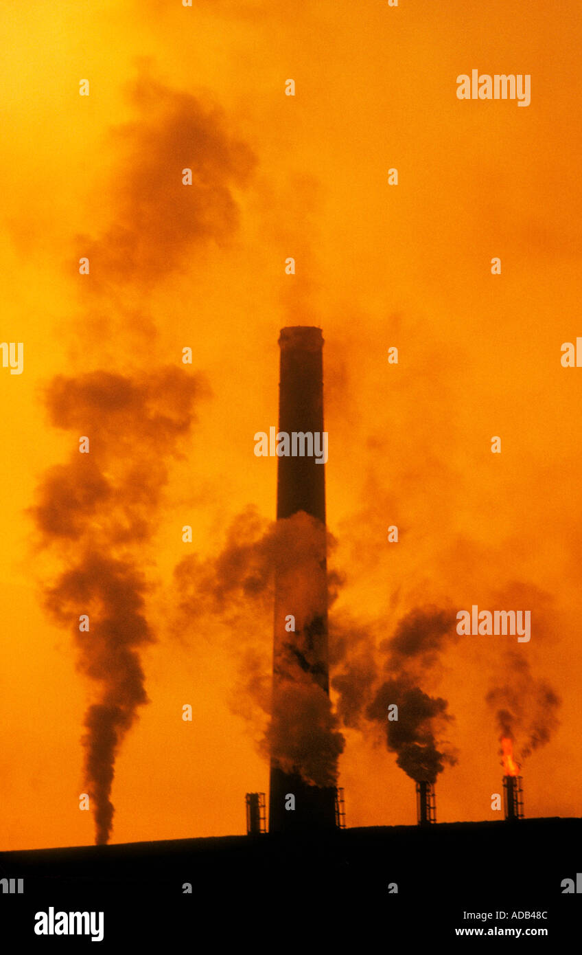 Smoke pollution from industrial plant Wales UK Stock Photo - Alamy