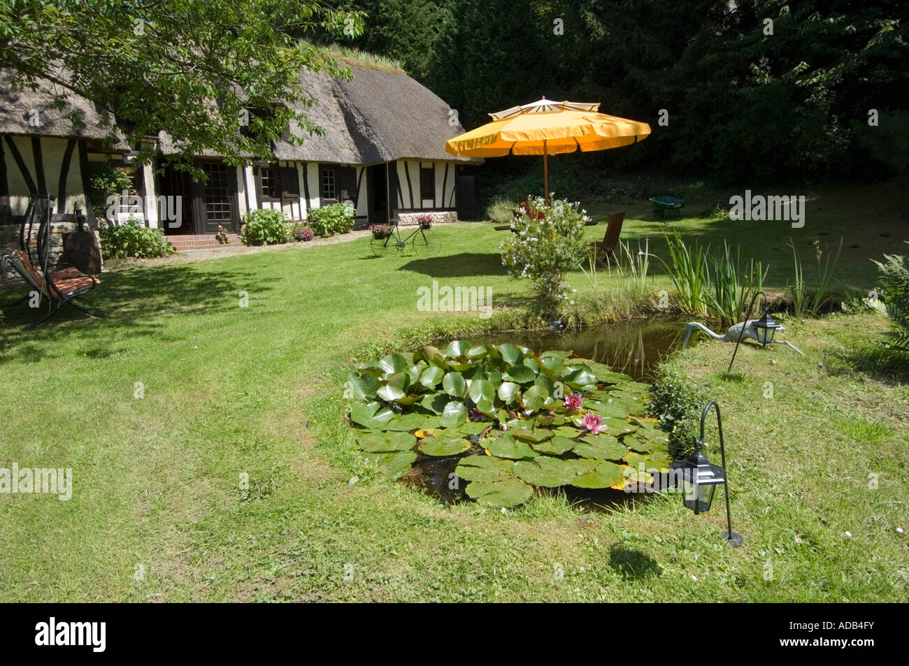 Normandy France Thatched Norman cottage Stock Photo - Alamy