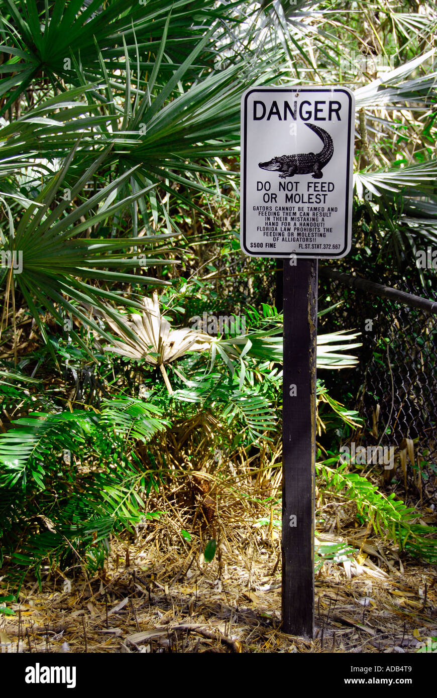 Alligator warning sign Lowry Park Zoo Tampa Florida FL voted the number ...