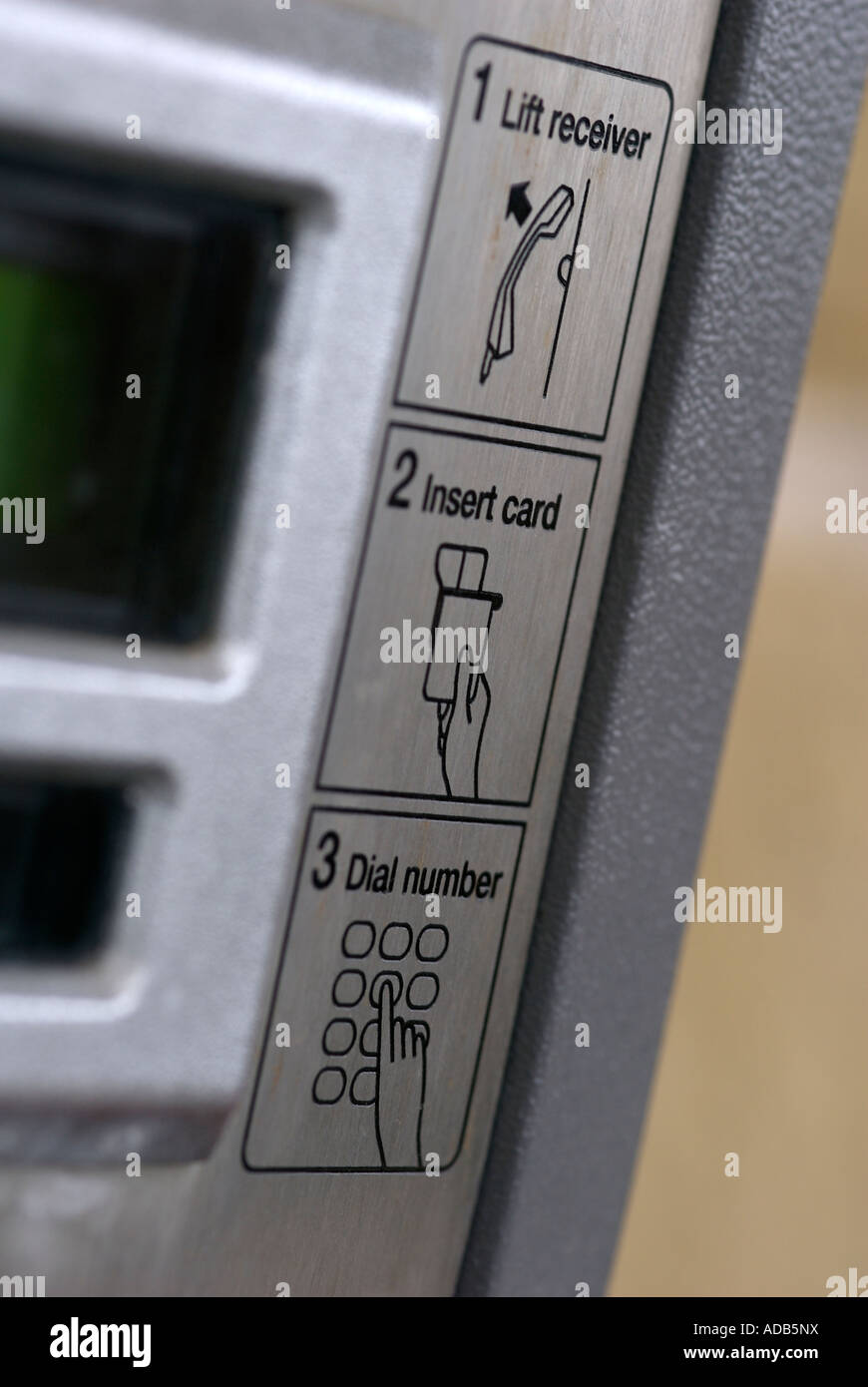BT card payphone instructions Stock Photo - Alamy