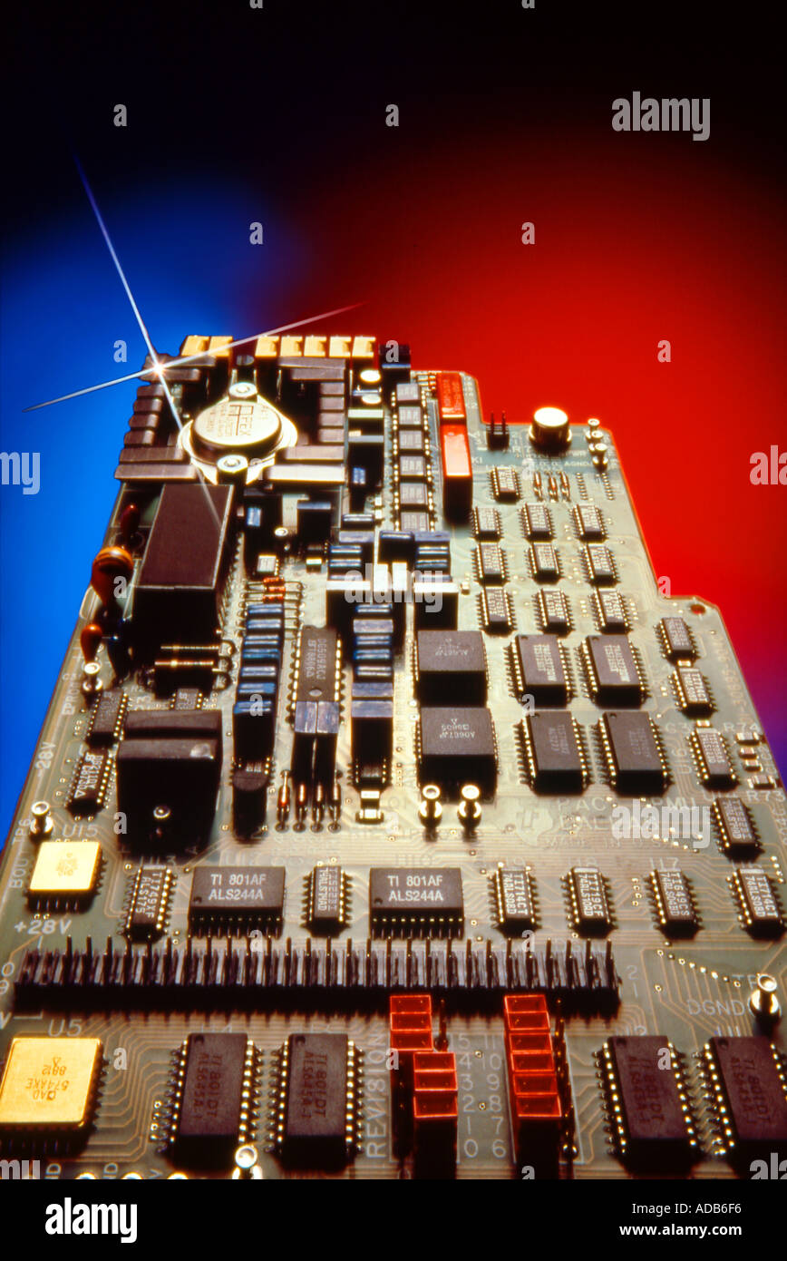 Hi tech electronic computer circuit board with star filter Stock Photo ...