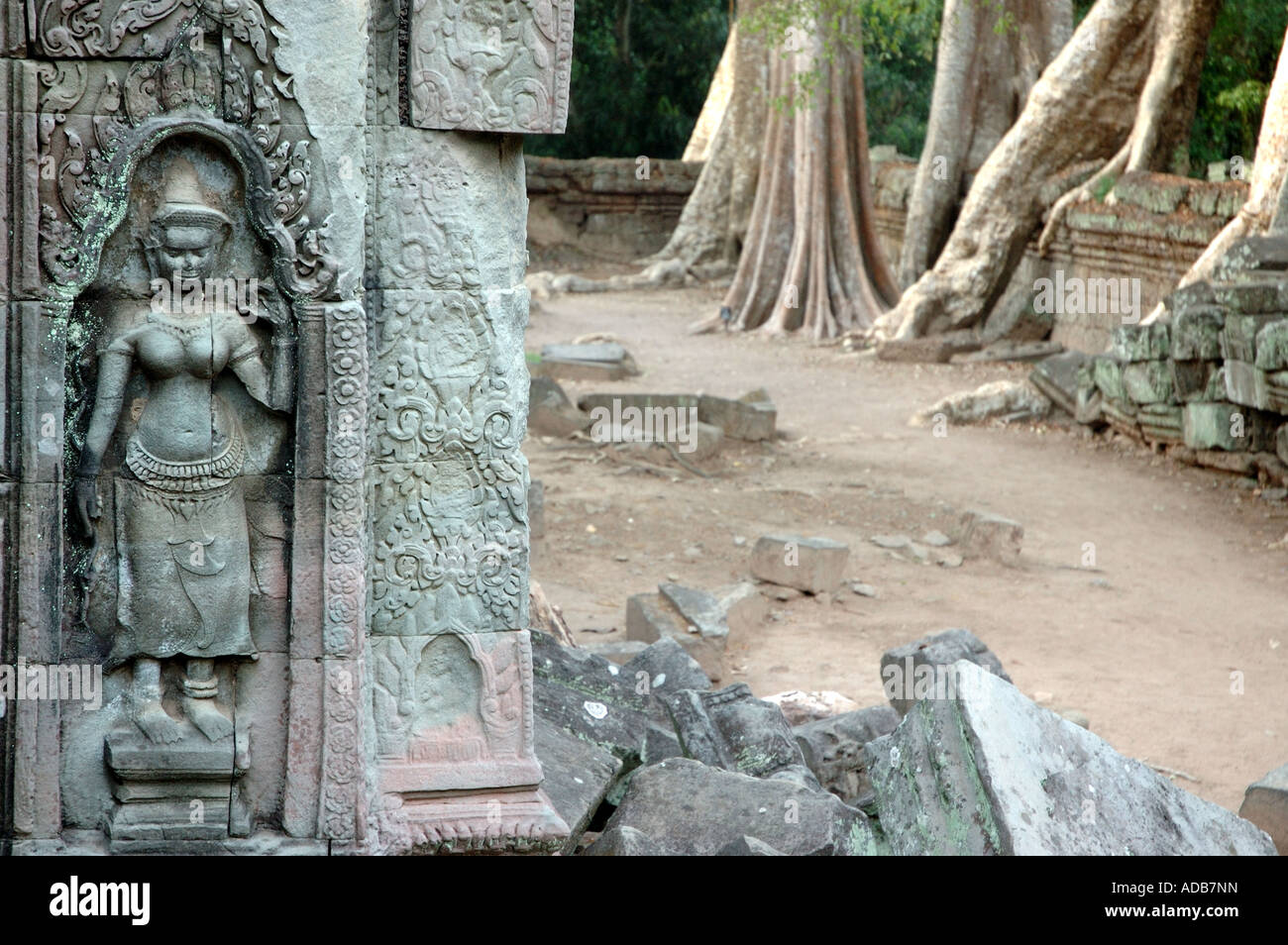 Preah Khan Temple in the Angkor Complex home of the ancient Khmer ...