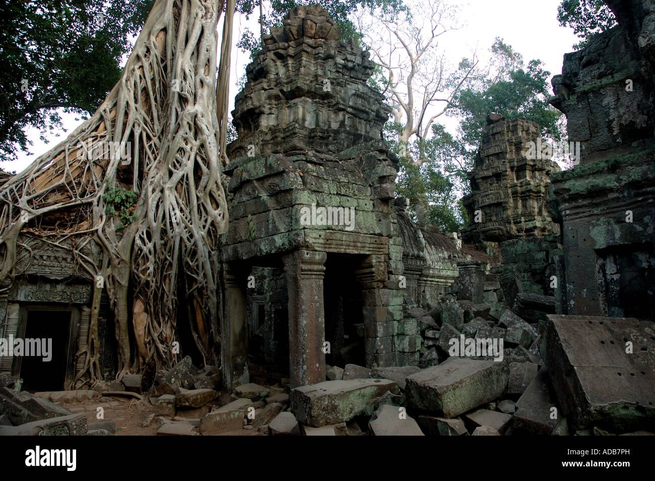Preah Khan Temple in the Angkor Complex home of the ancient Khmer ...