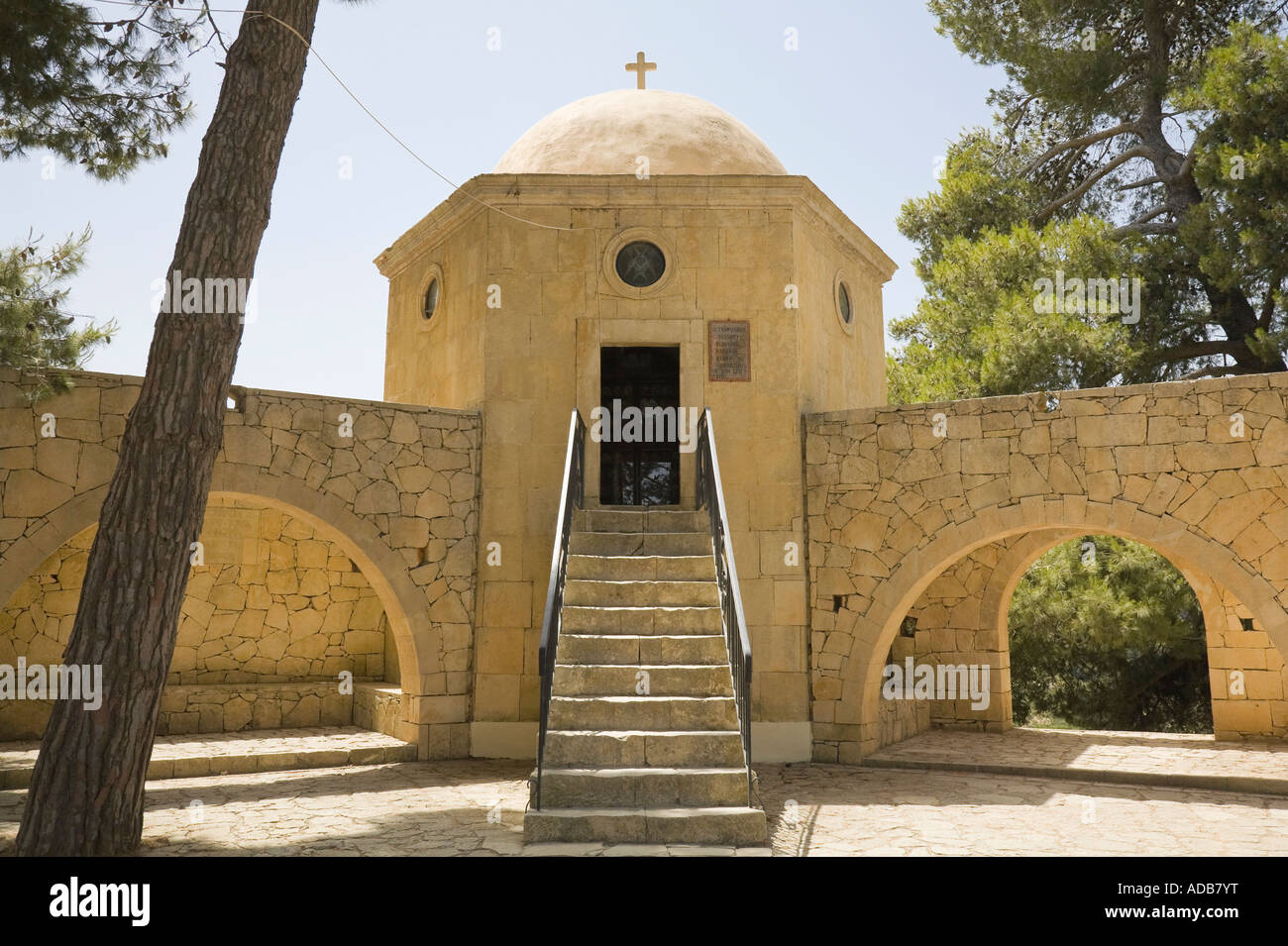 The ossuary, the former wind mill, of the Arkadi monastery in Crete ...