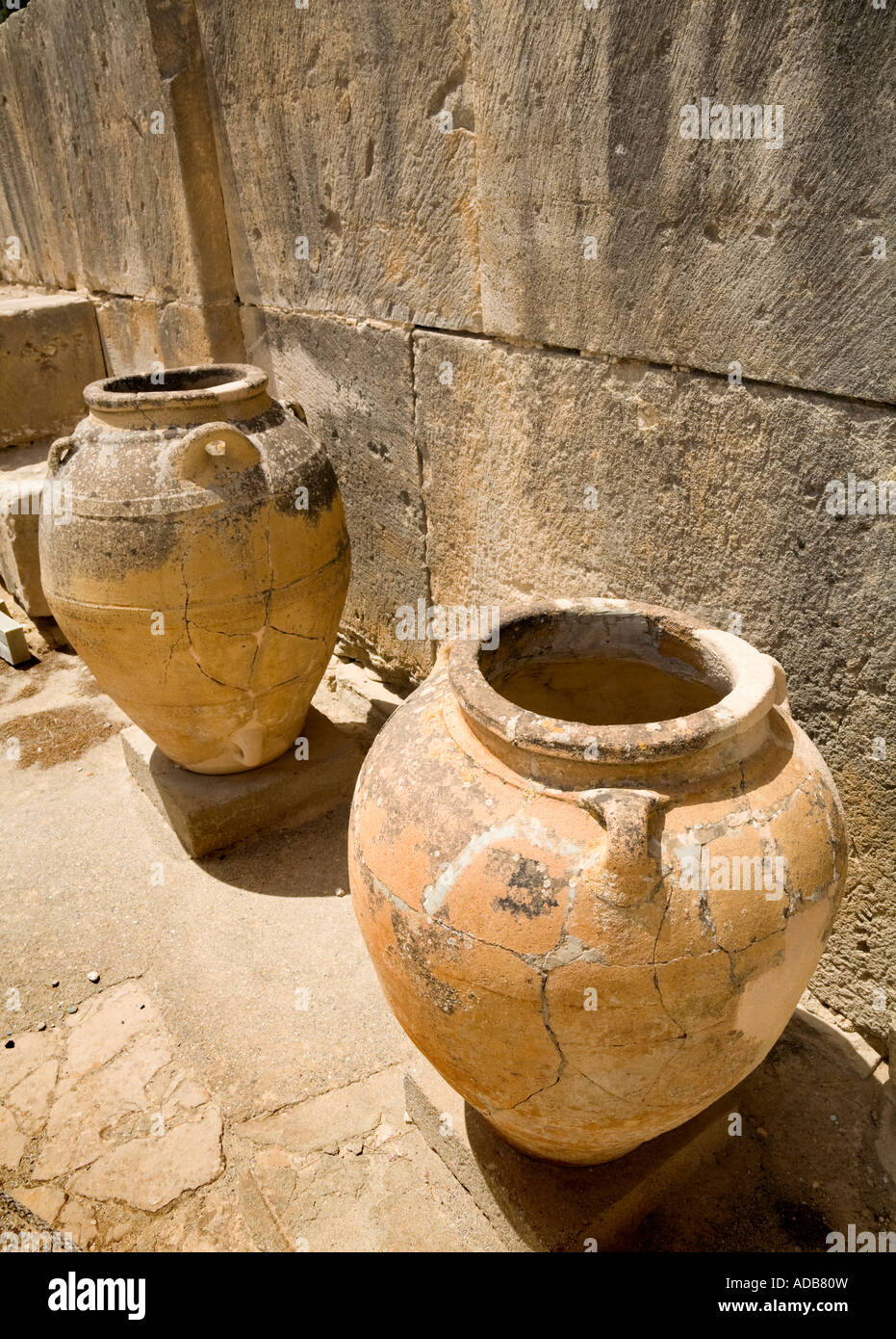 Big ancient pithoi, similar to amphoras, at the archeological ...