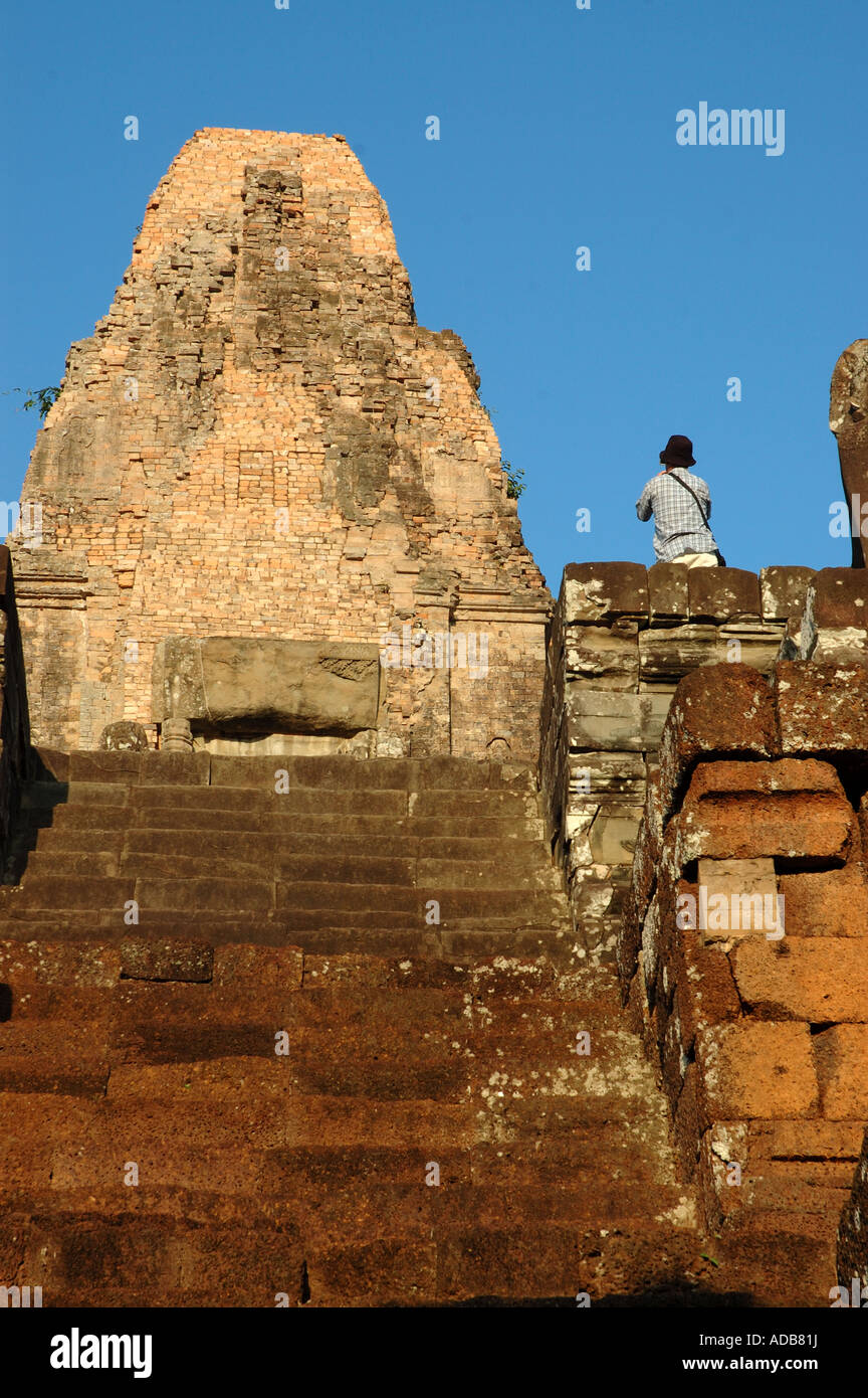 East Mebon Temples in the Khmer Angkor complex in Cambodia Stock Photo ...