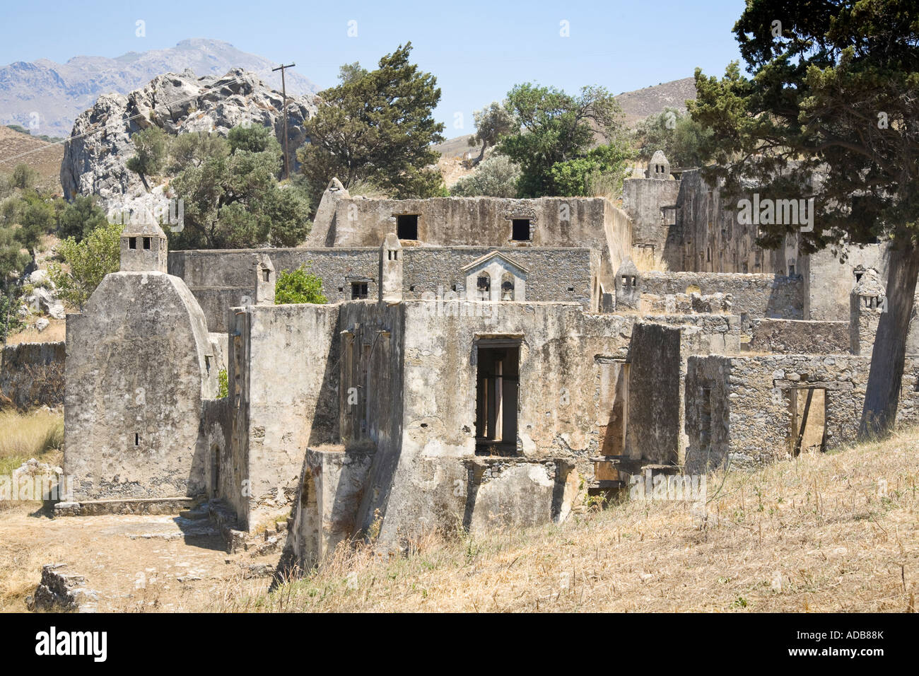 Moni Kato Preveli, the old abandoned monastery of Preveli on the Greek ...