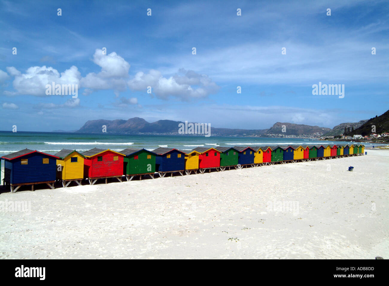 Coloured Beach Huts at Muizenberg False Bay Cape Town South Africa ...