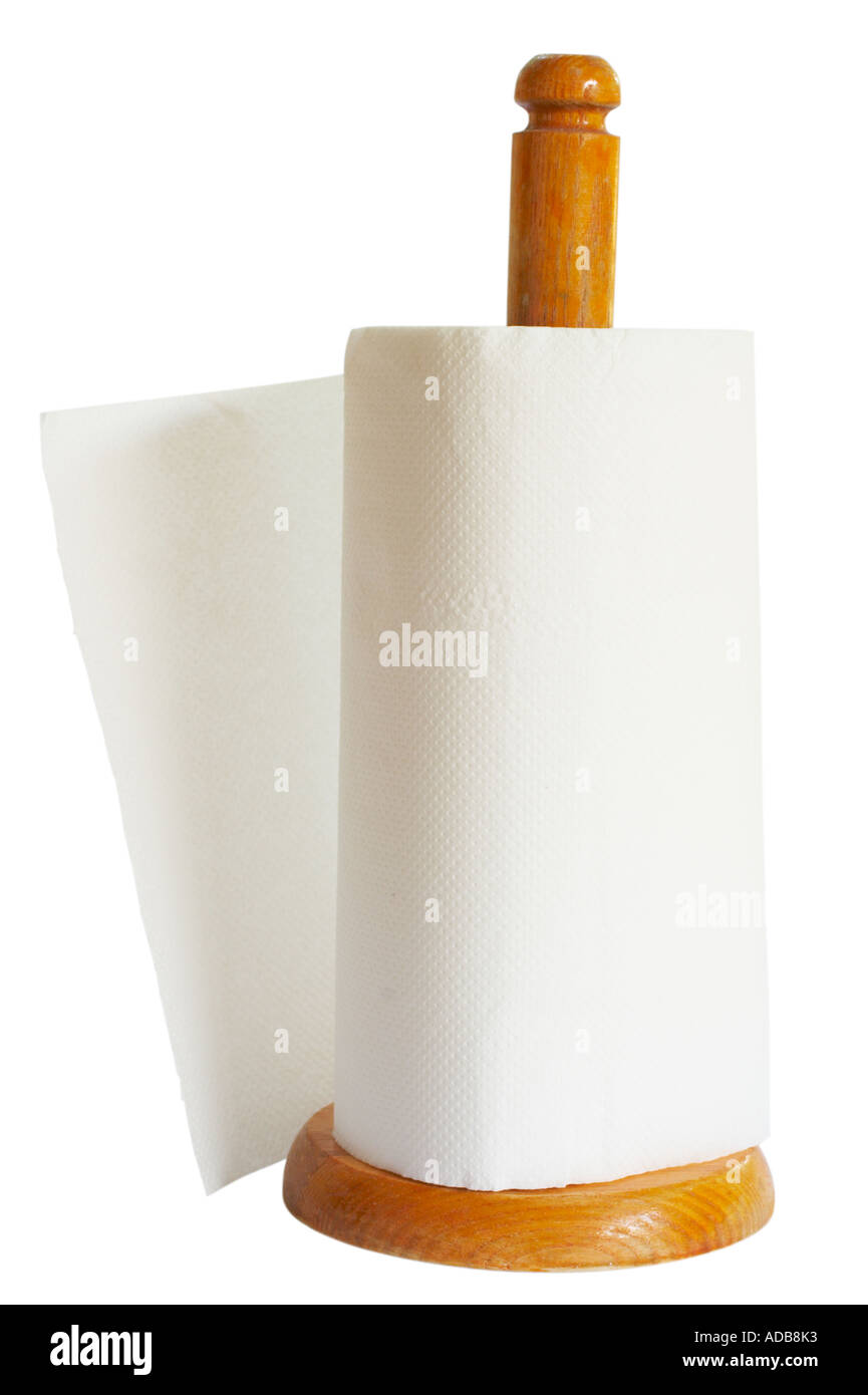 kitchen roll on white background Stock Photo - Alamy