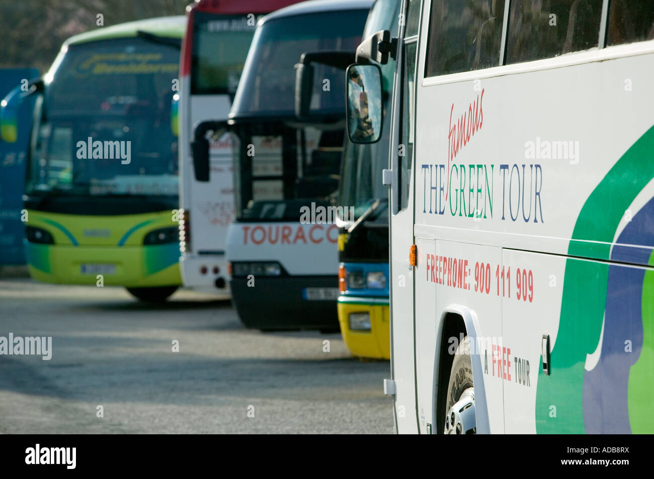 Parked tour coaches Stock Photo - Alamy