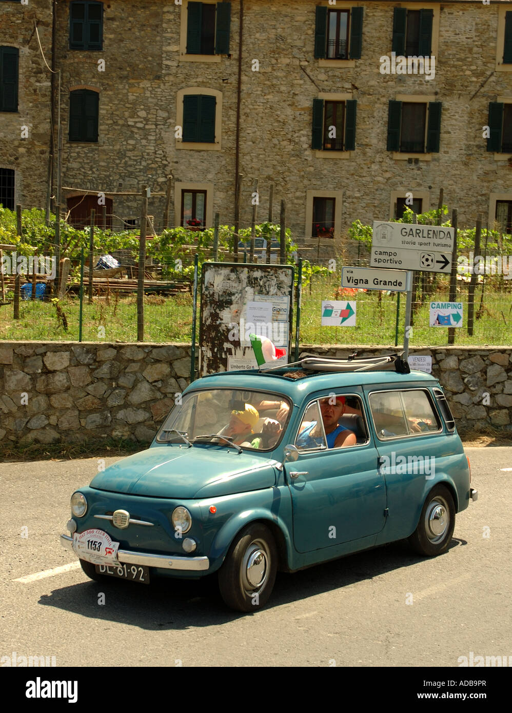 Fiat 500 Rally in Garlenda, Liguria, in Italy Stock Photo - Alamy