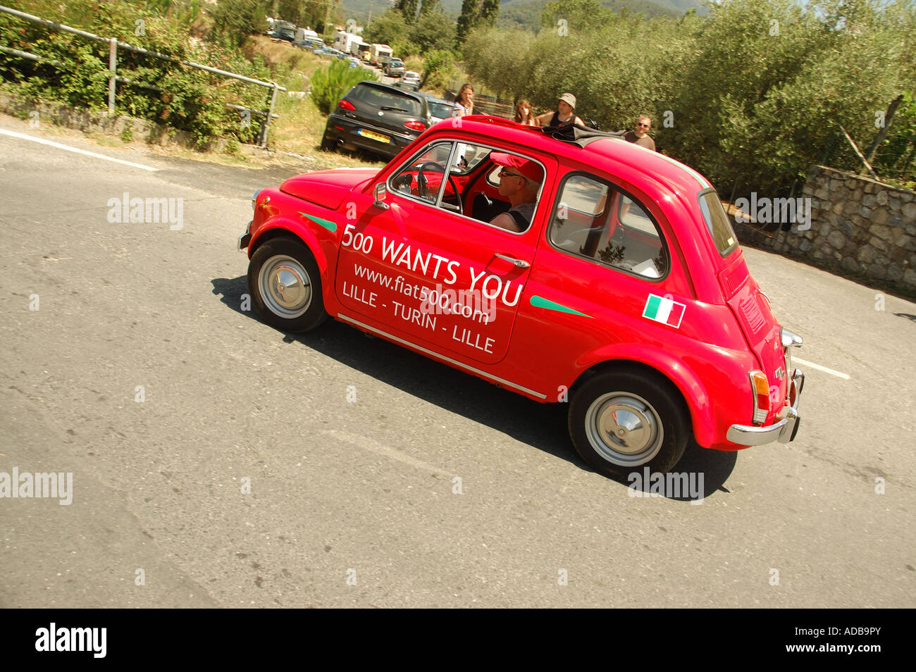 Fiat 500 Rally in Garlenda, Liguria, in Italy Stock Photo - Alamy